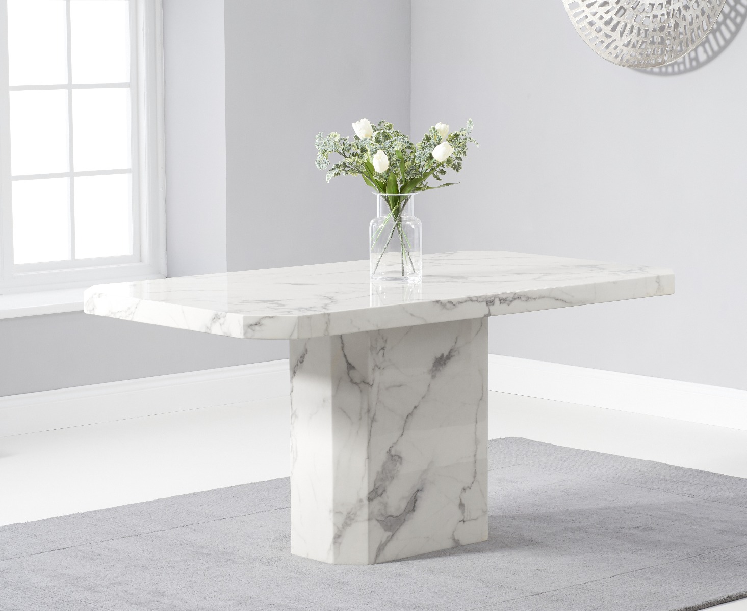 Belle 160cm Marble White Dining Table | Oak&More