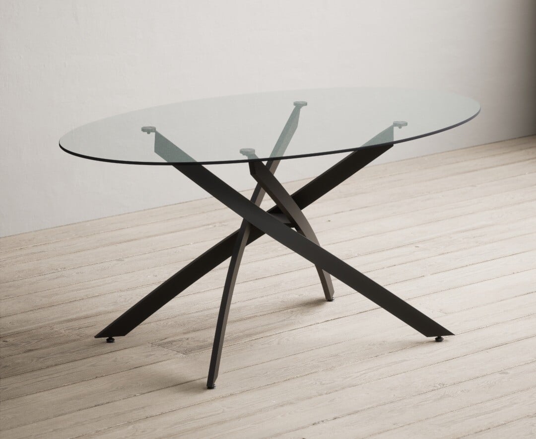 Benrini 165cm Oval Glass Dining Table | Oak&More