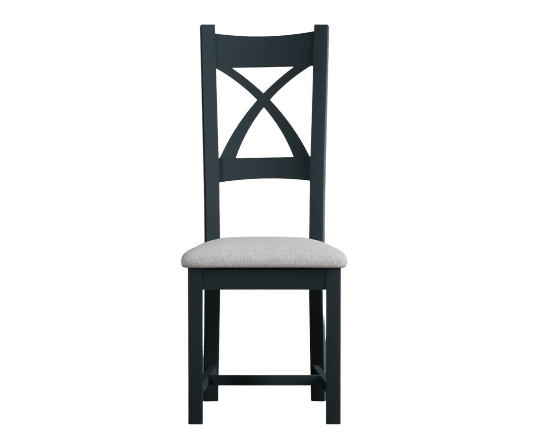 Painted Dark Blue X Back Dining Chairs |Oak&More
