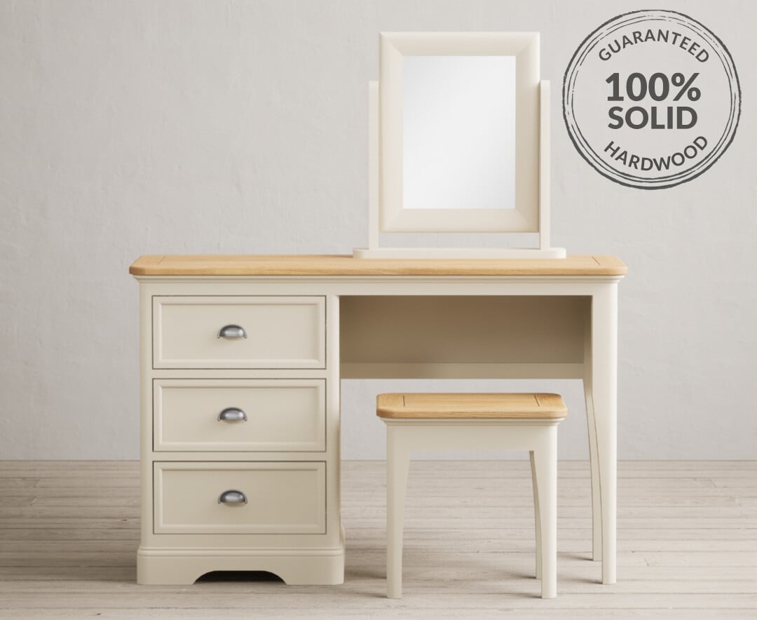 Madley Oak and Cream Painted Dressing Table Set | Oak&More