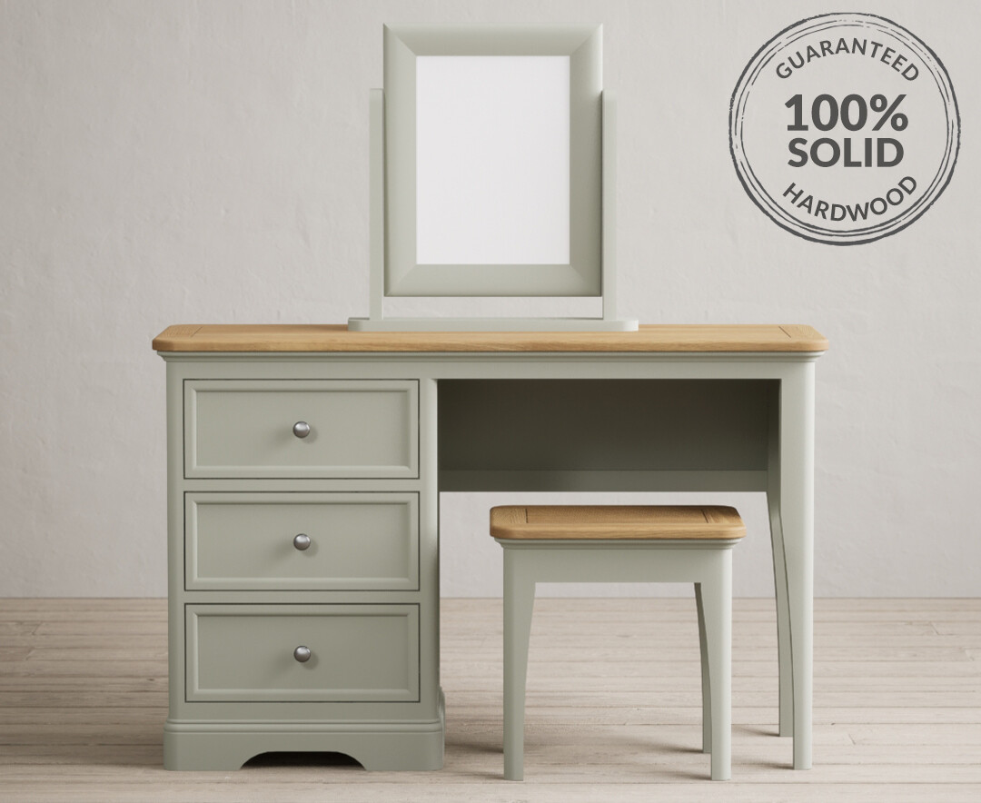Brampton Soft Green Painted Dressing Table Set | Oak&More