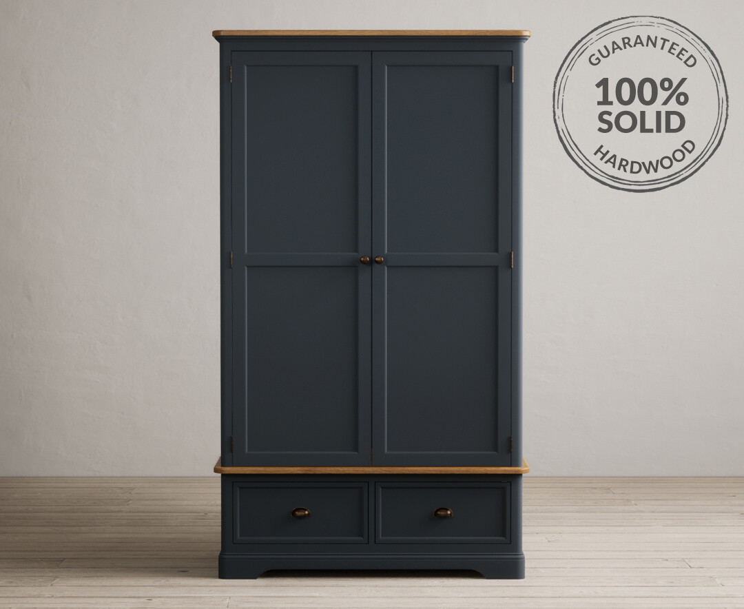 Bridstow Oak and Blue Painted Wardrobe