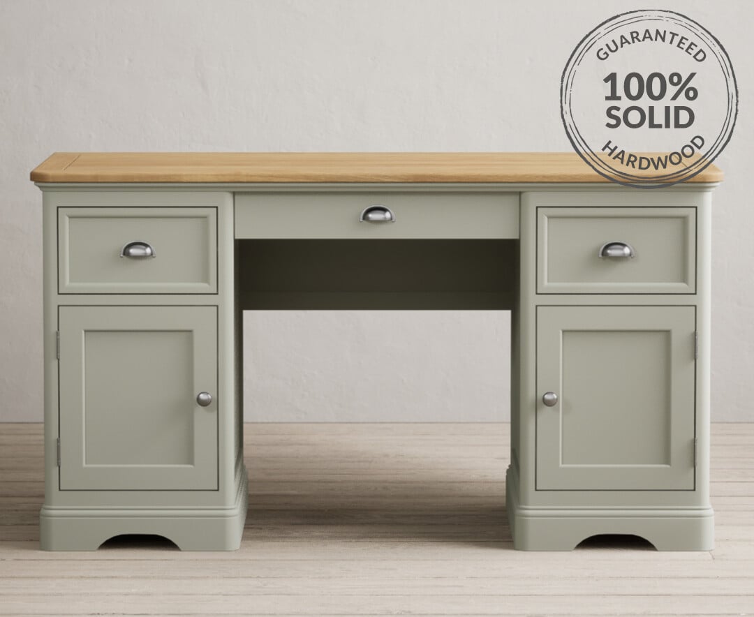 Brampton Soft Green Painted Computer Desk | Oak&More