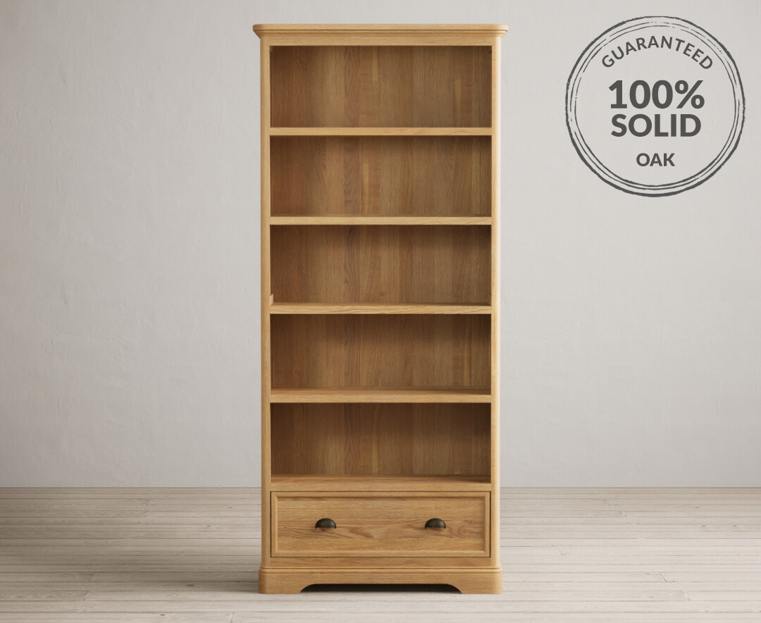 Cambridge Solid Oak Tall Bookcase | Oak&More