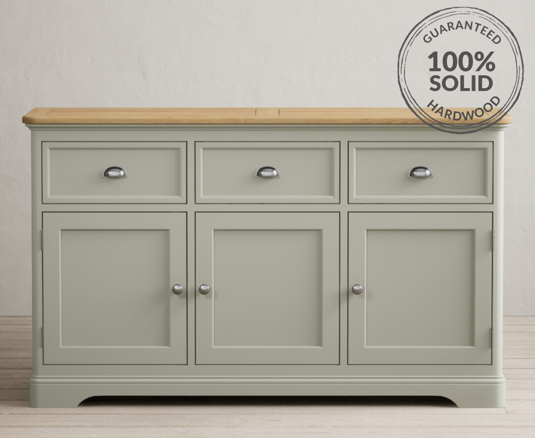 Brampton Soft Green Painted Large Sideboard | Oak&More