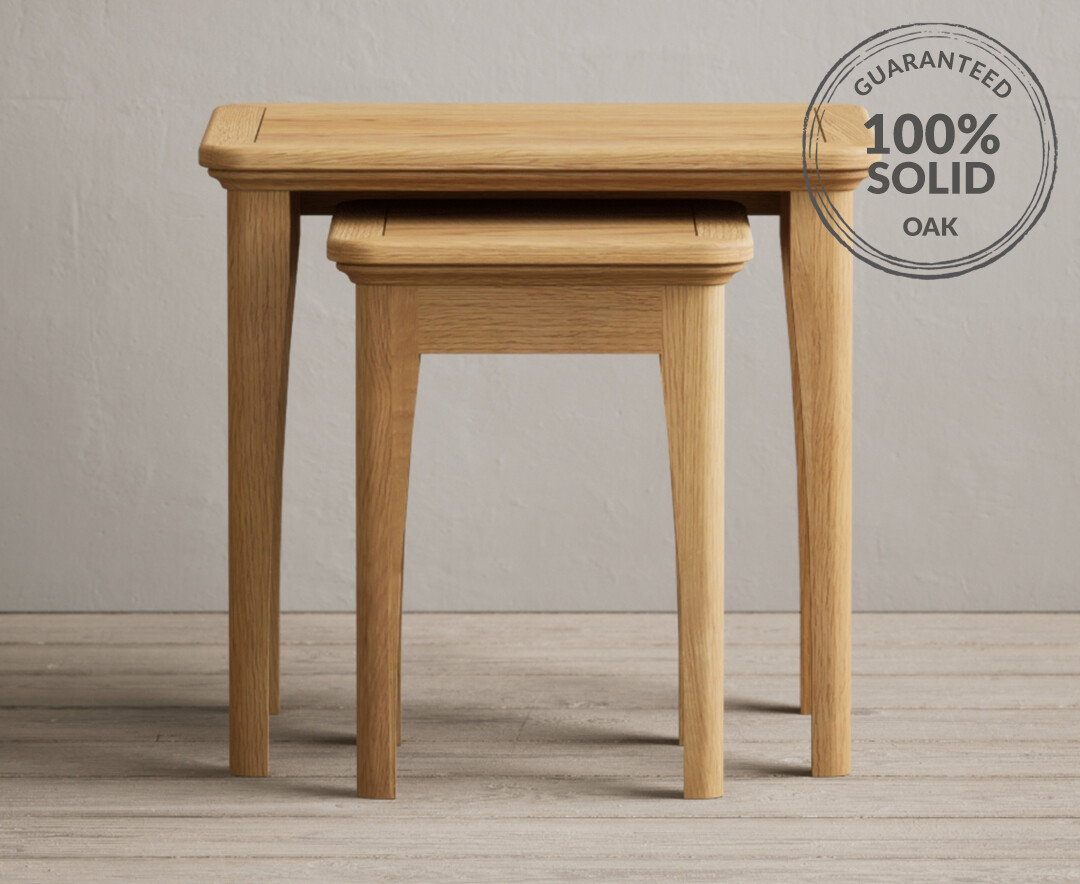Cambridge Solid Oak Nest Of Tables | Oak&More