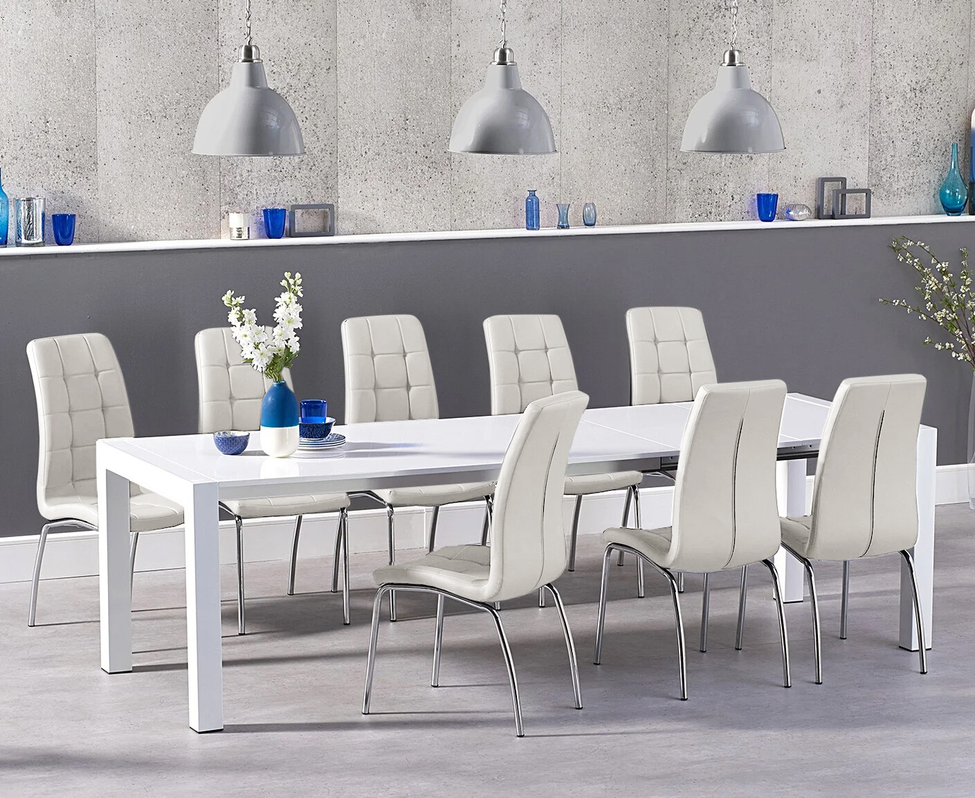 extendable high gloss dining table