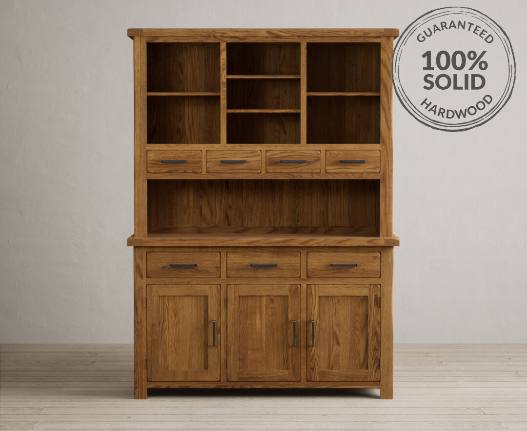 Harrogate Rustic Solid Oak Large Dresser | Oak&More