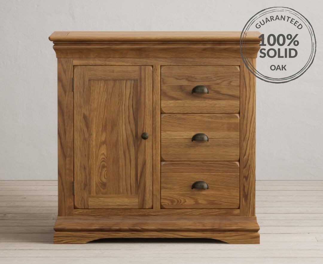 Burford Rustic Solid Oak Hallway Sideboard | Oak&More