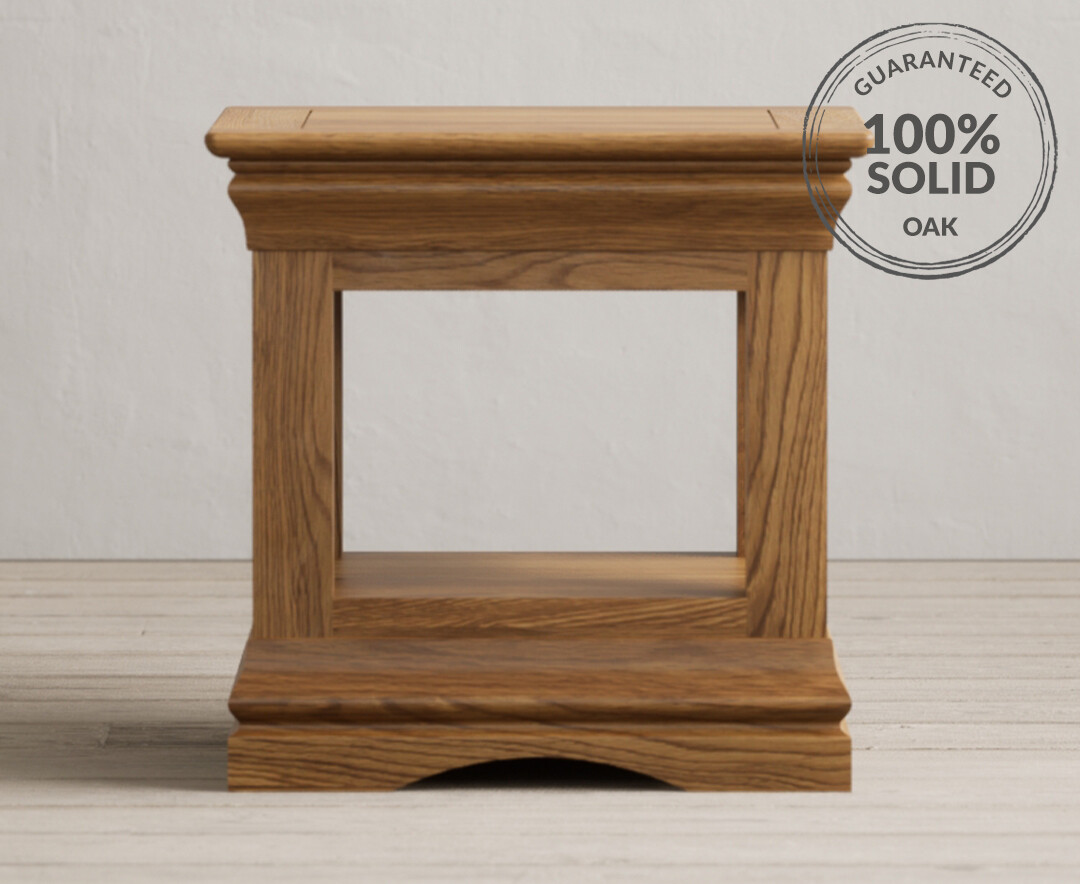 Burford Rustic Solid Oak Lamp Table | Oak&More