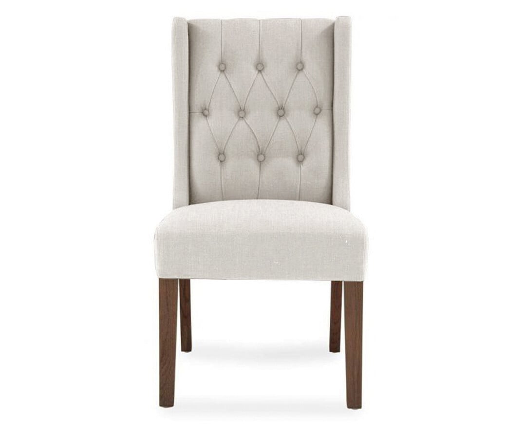 Darcy Natural Fabric Dark Oak Leg Dining Chairs |Oak&More