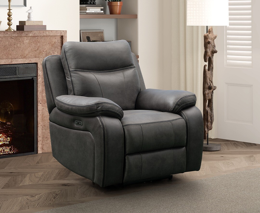 Hanson Graphite Fabric Recliner