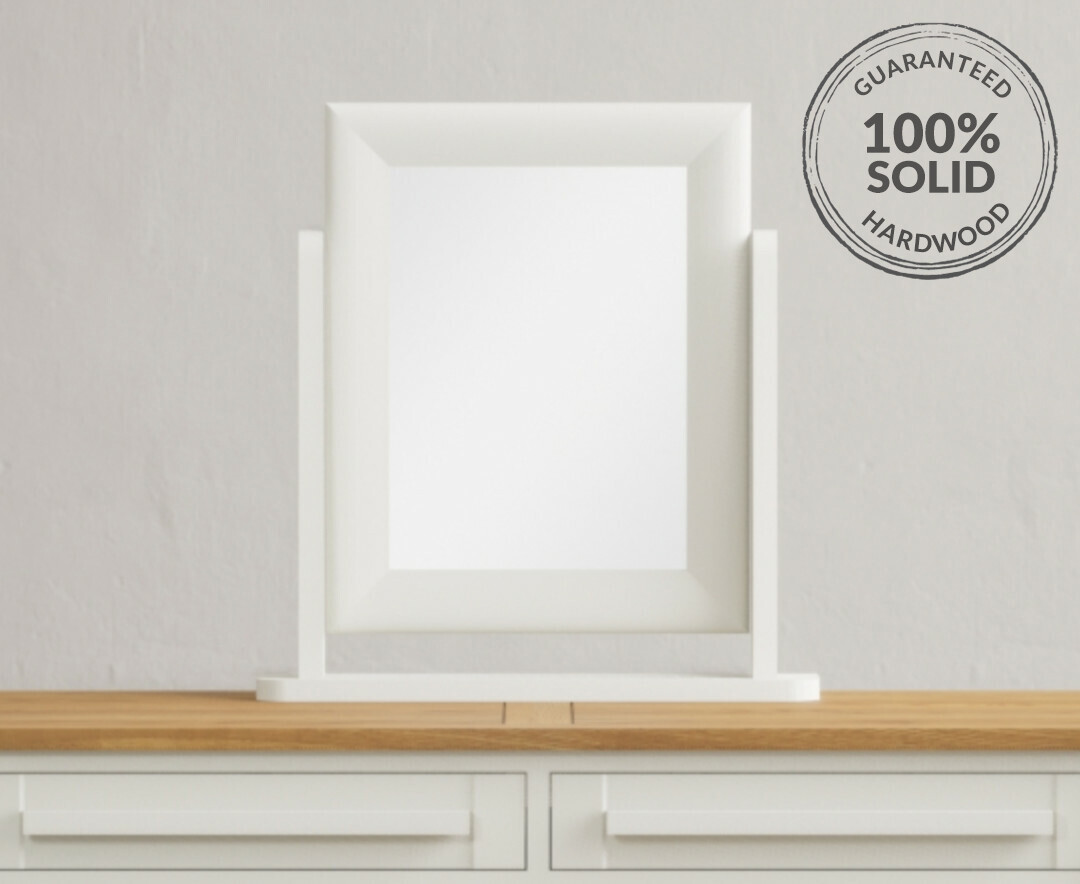 Signal White Painted Dressing Table Mirror | Oak&More