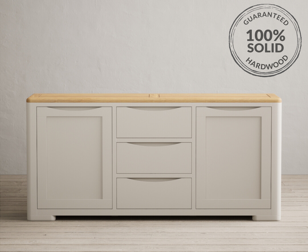 Alba Oak and Soft White Painted Extra Large Sideboard | Oak&More
