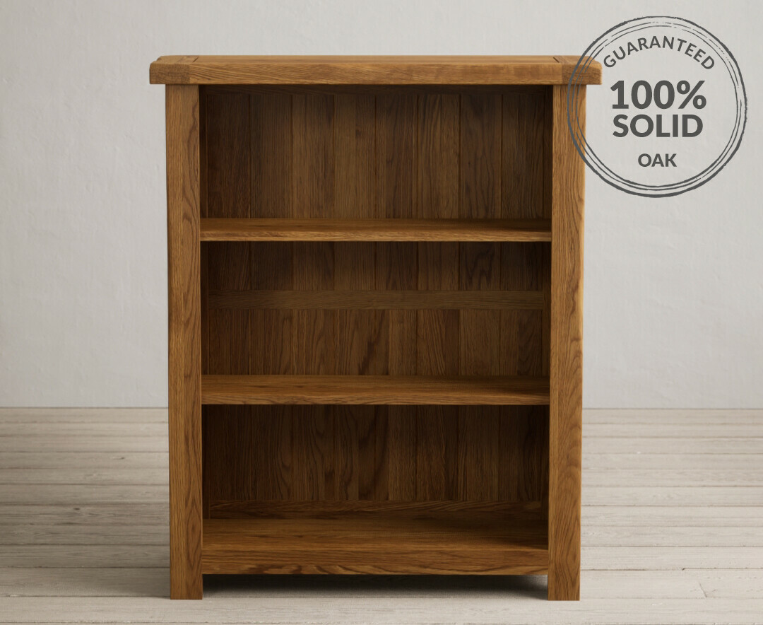 Harrogate Rustic Solid Oak Small Bookcase | Oak&More