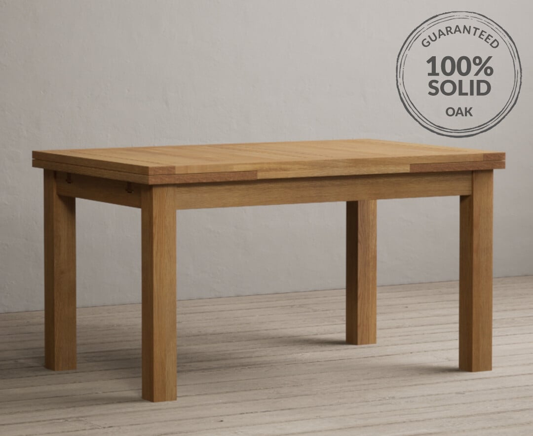 Extending Buxton 140cm Solid Oak Dining Table | Oak&More