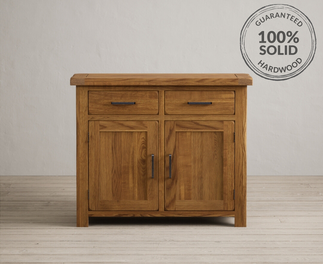 Harrogate Rustic Solid Oak Small Sideboard | Oak&More