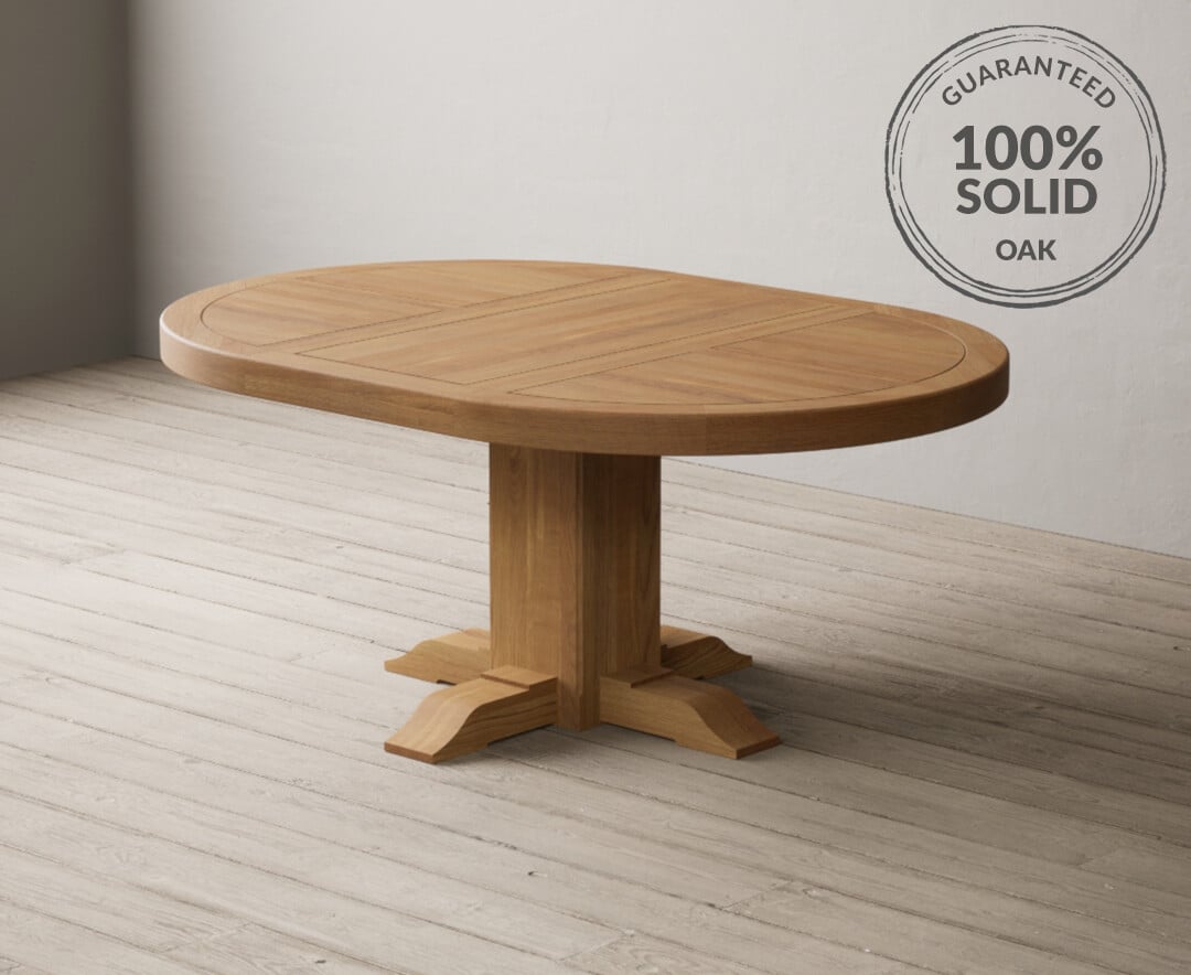 Extending Helmsley Oak Pedestal Dining Table | Oak&More