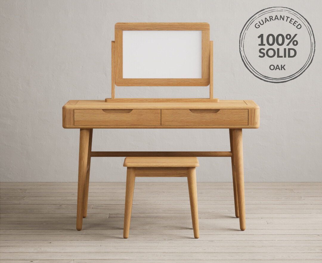 Rosa Solid Oak Dressing Table Set | Oak&More