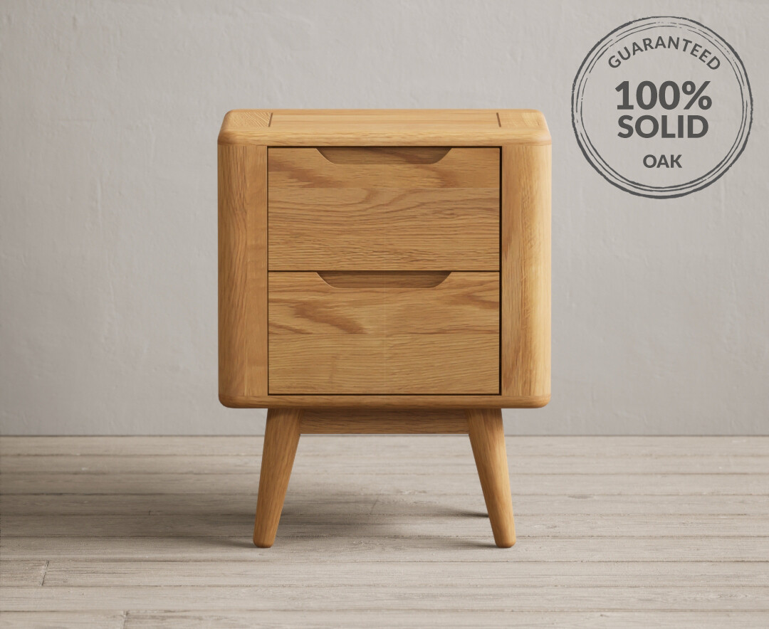 Rosa Solid Oak 2 Drawer Bedside Chest | Oak&More