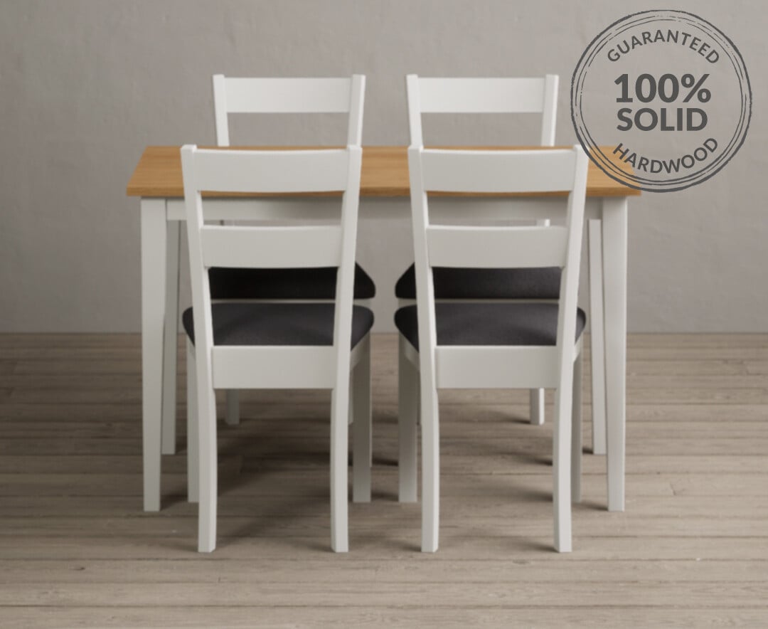 Kendal 115cm Solid Oak and Signal White Painted Dining Table with ...