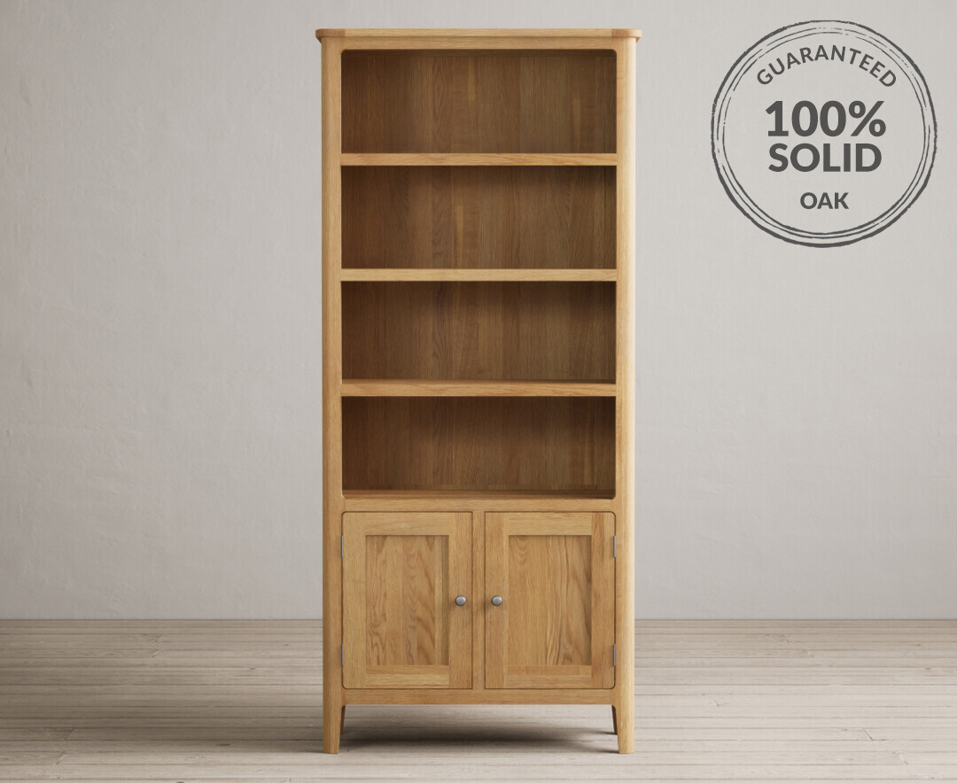 Loxton Solid Oak Tall Bookcase | Oak&More