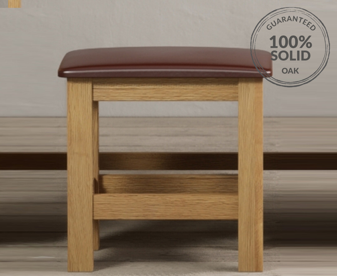 Tilt Solid Oak Dressing Table Stool | Oak&More