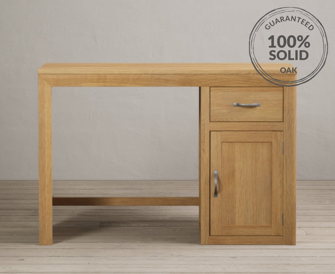 Tilt Solid Oak Computer Desk | Oak&More