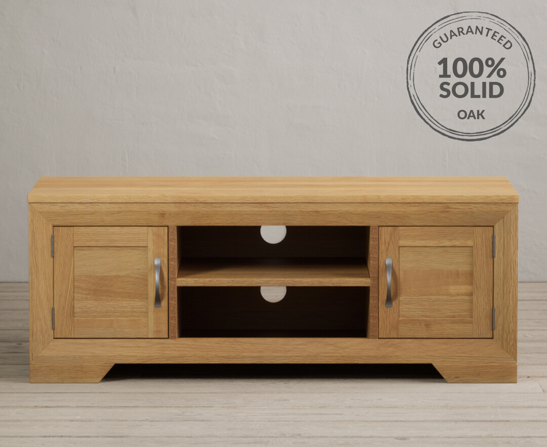Tilt Solid Oak Super Wide TV Cabinet | Oak&More