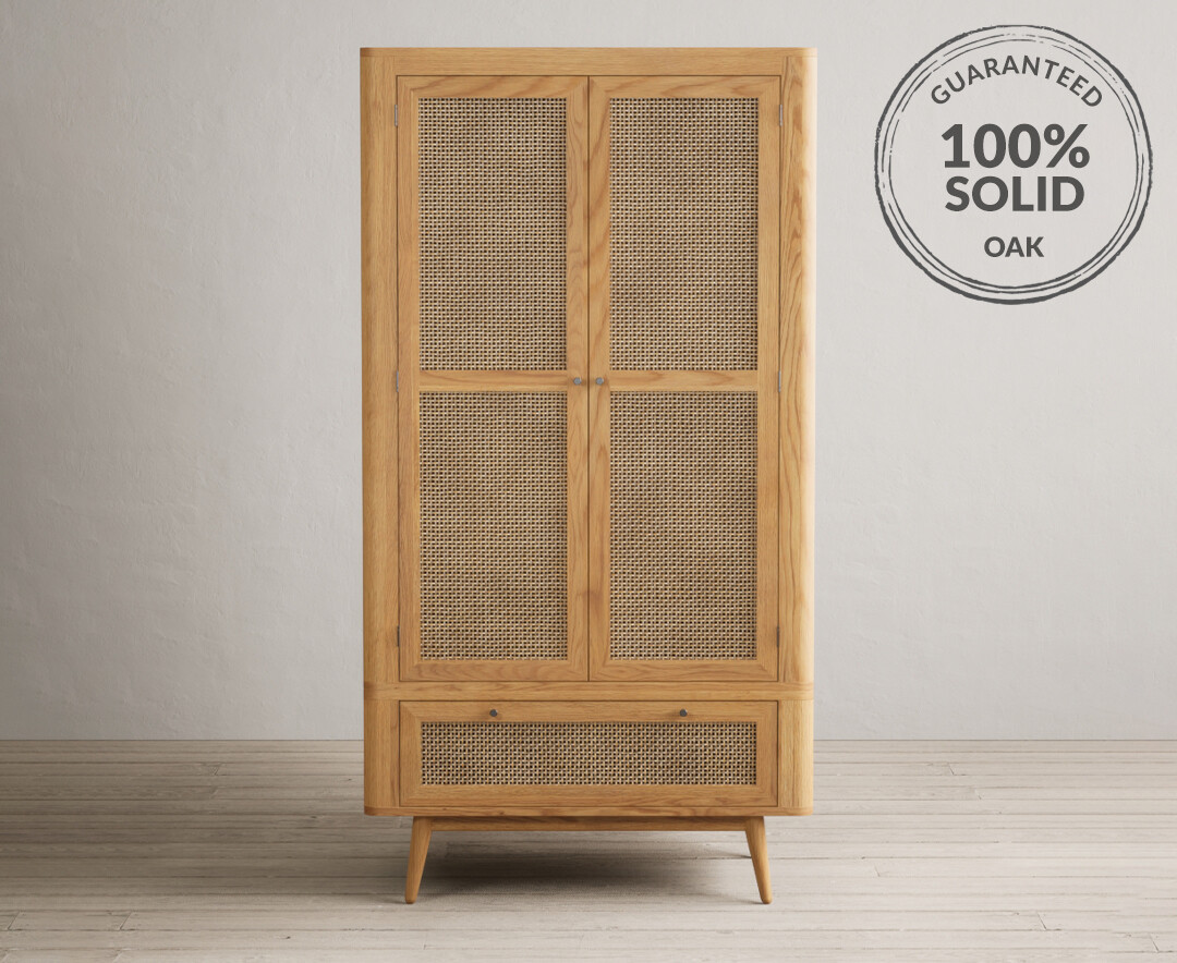 Oak Rattan Wardrobe