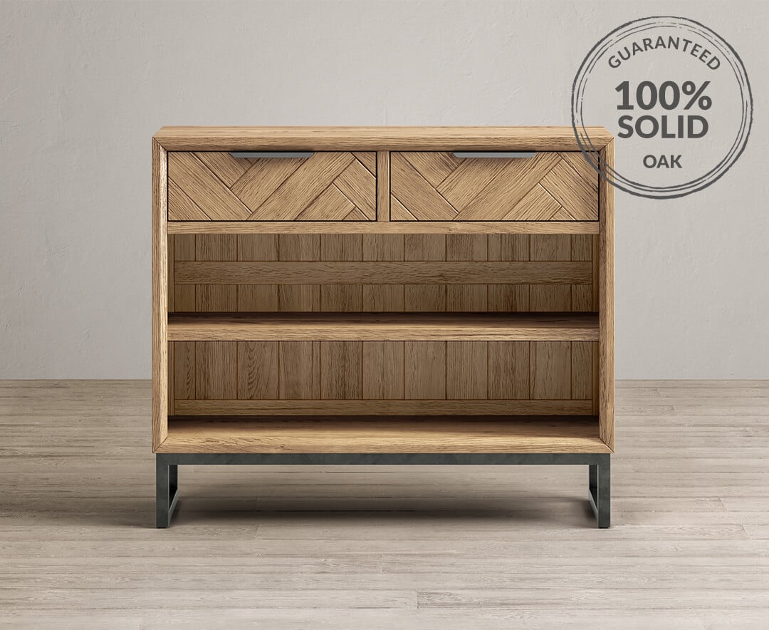 Herringbone Solid Oak Console Table | Oak&More