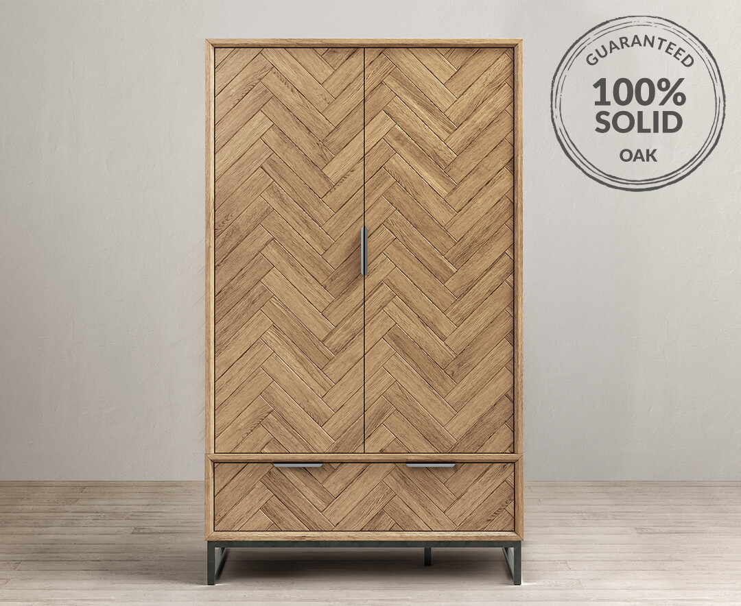 Herringbone Solid Oak Wardrobe