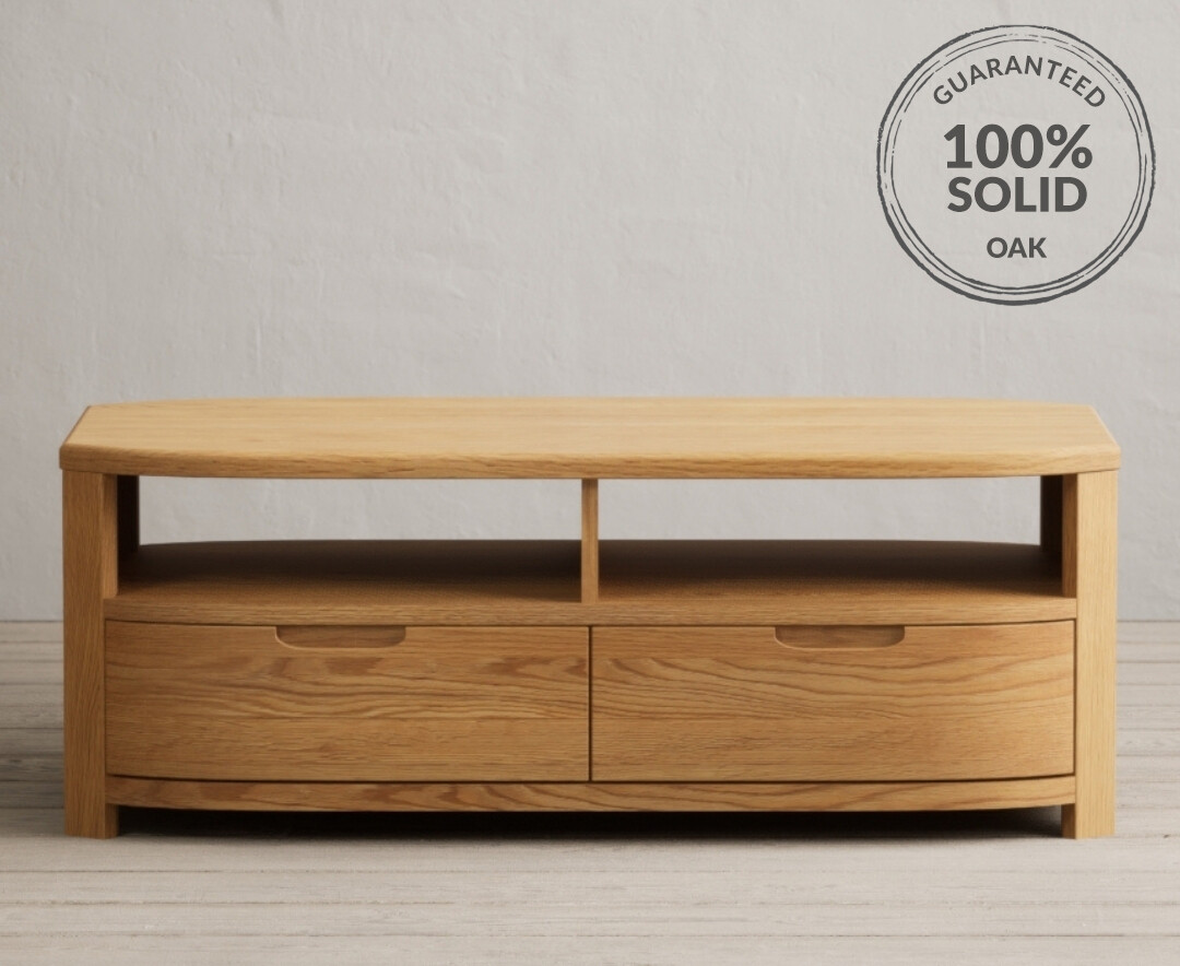 Somerton Curved Solid Oak 4 Drawer Coffee Table | Oak&More