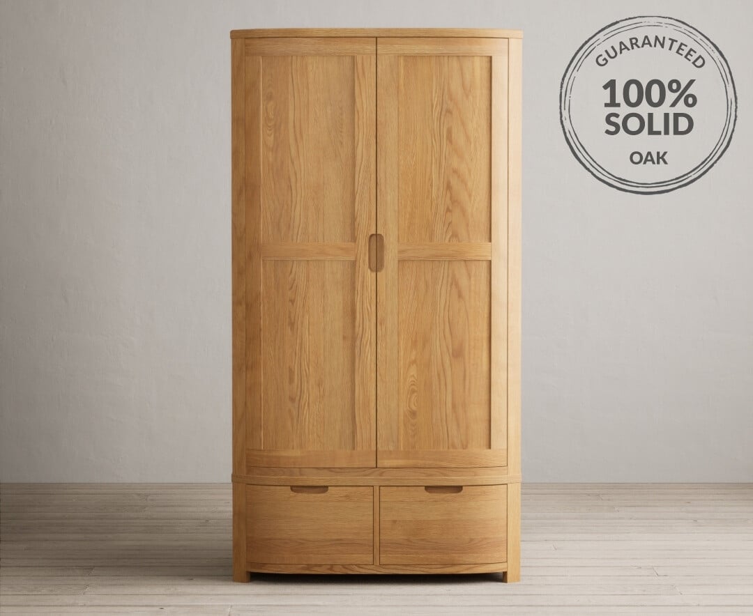 Somerton Curved Solid Oak Wardrobe