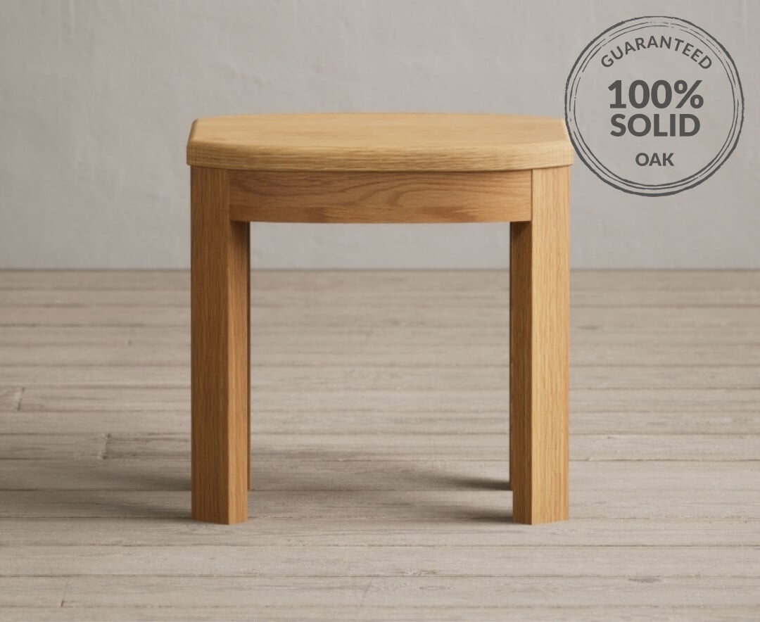 Somerton Curved Solid Oak Dressing Stool | Oak&More
