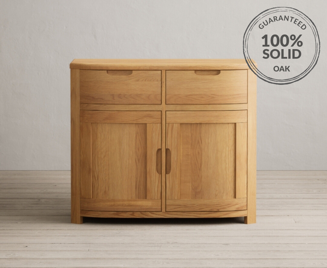 Somerton Curved Solid Oak Small Sideboard | Oak&More