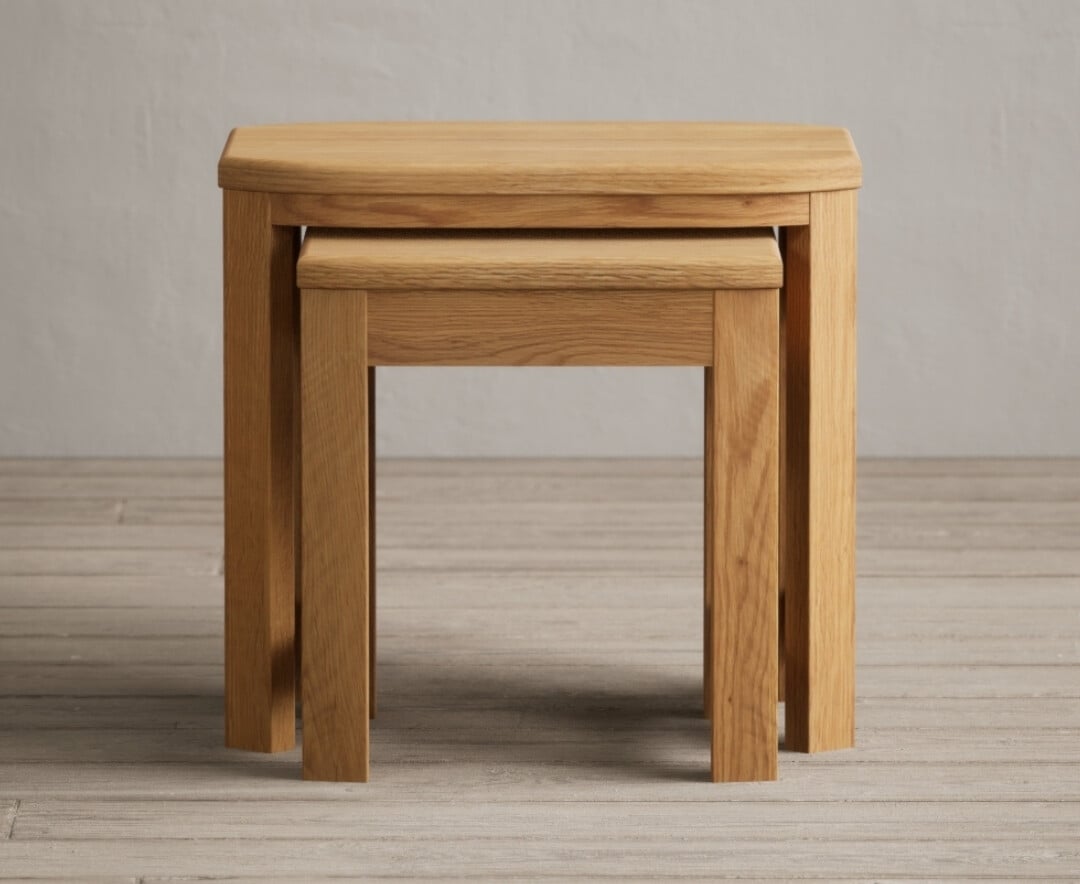Somerton Curved Solid Oak Nest of Tables | Oak&More