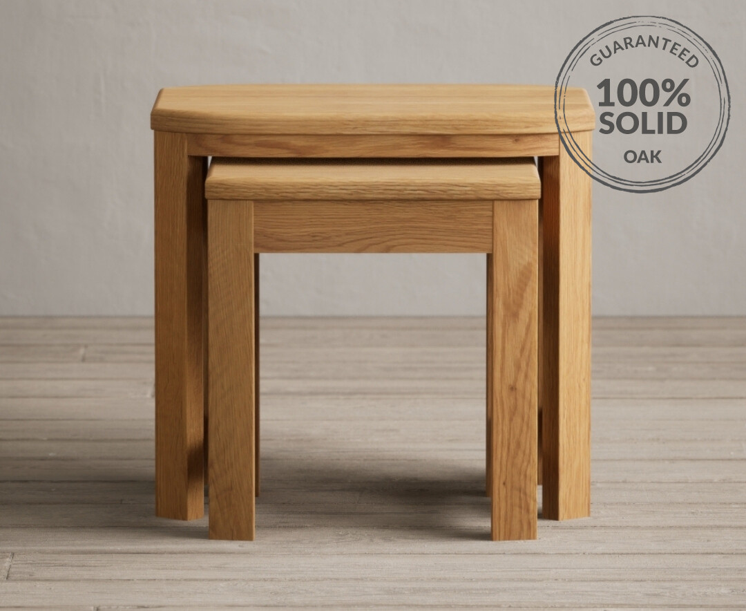 Somerton Curved Solid Oak Nest of Tables | Oak&More