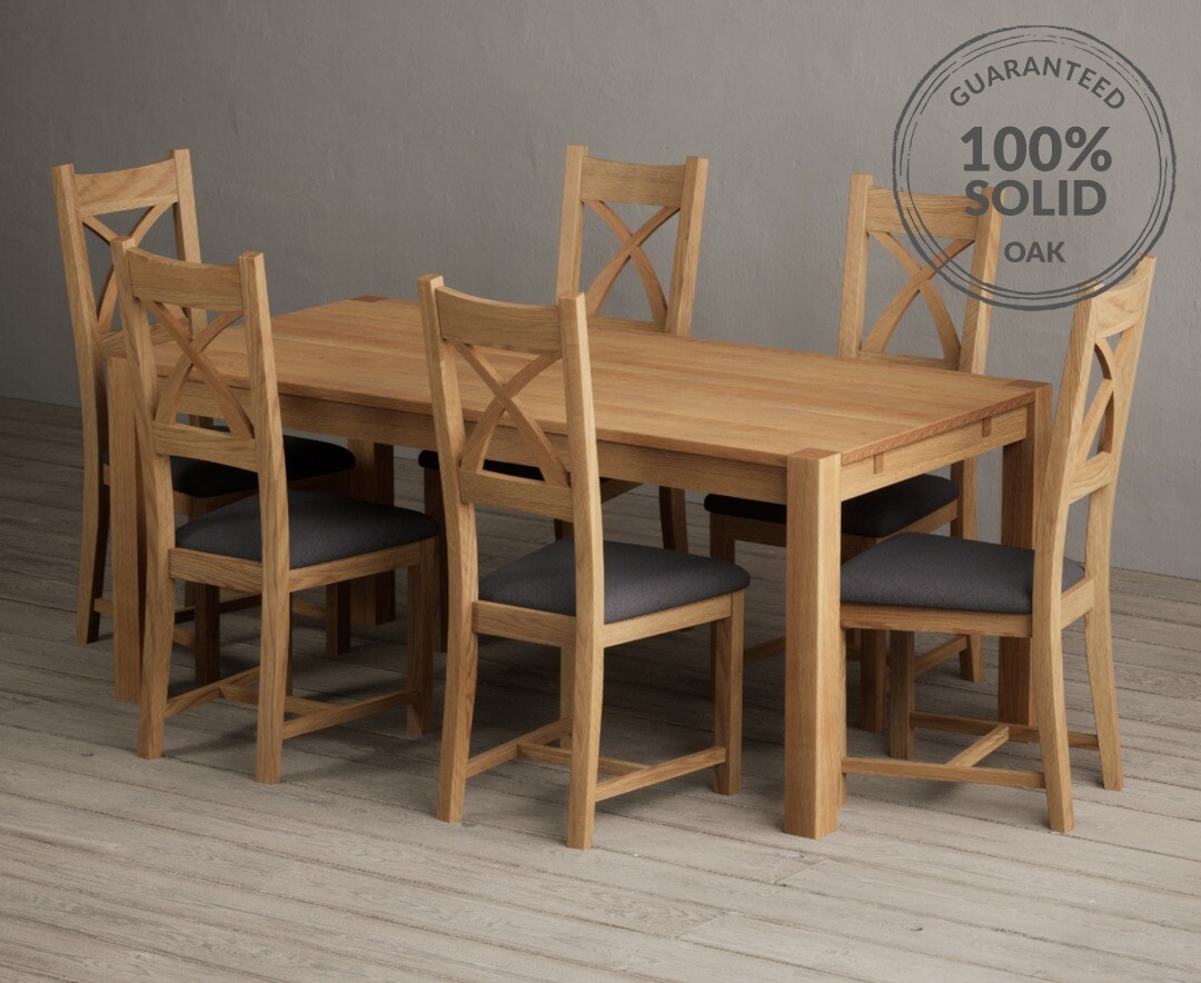 Thetford 180cm Solid Oak Dining Table with X Back Chairs