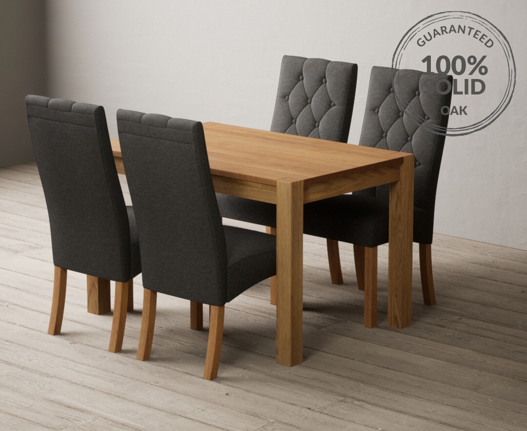 Thetford 120cm Solid Oak Dining Table with Maya Chairs |Oak&More