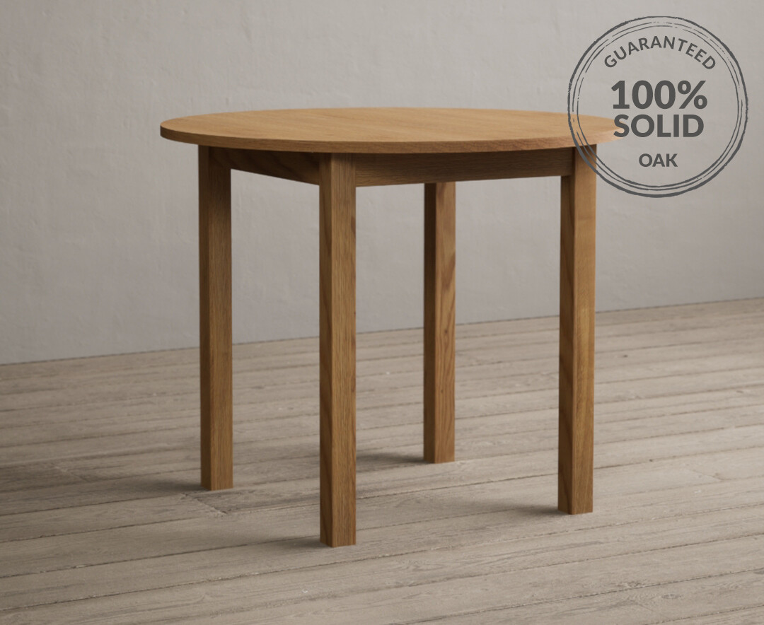 Extending York 90cm Solid Oak Dining Table | Oak&More